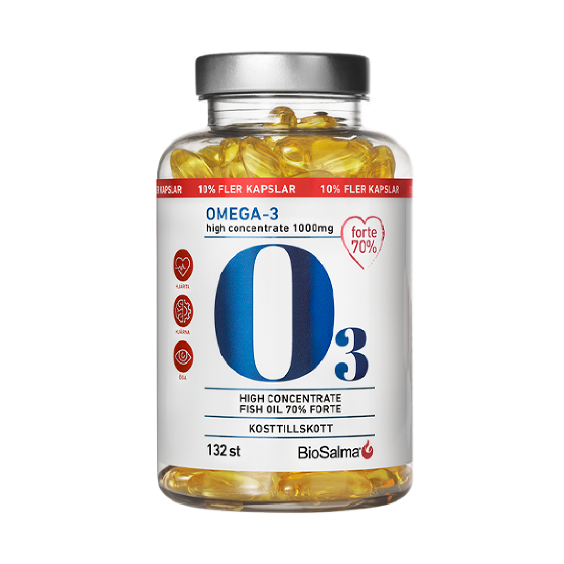 BioSalma Omega-3 Forte 70%, 120 kapsulių – Fjord Sales
